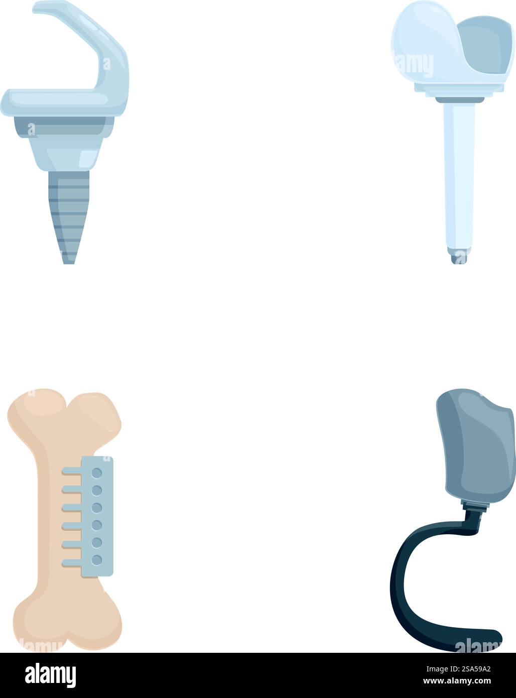 Illustration Set Featuring Various Types Of Medical Prostheses And