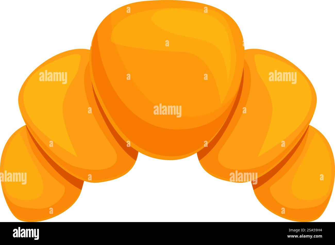Simple cartoon illustration of a croissant, perfect for projects ...