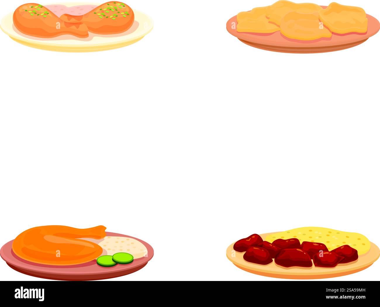 Caribbean breakfast icons set cartoon vector. Various caribbean cuisine ...