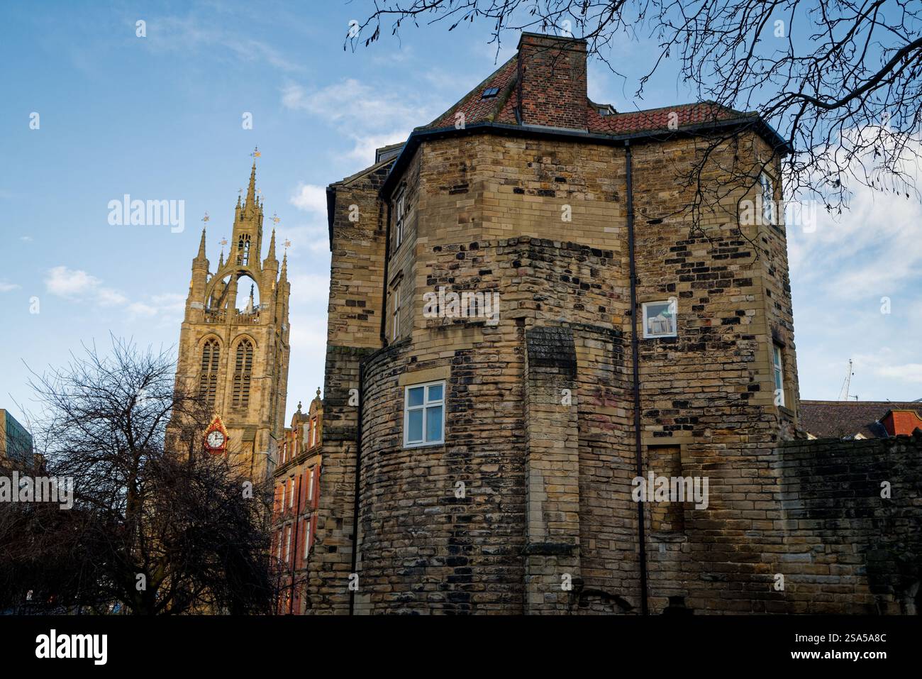 The tower of Newcastle Cathedral overlooks that of the Black Gate of ...