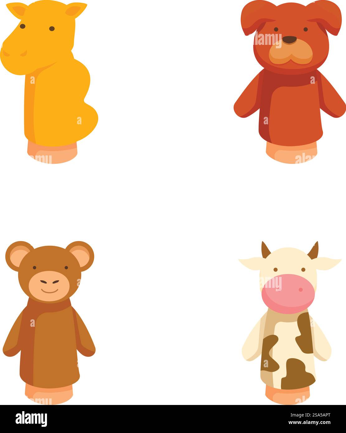 Collection of cute illustrated farm animals including a giraffe, bears ...