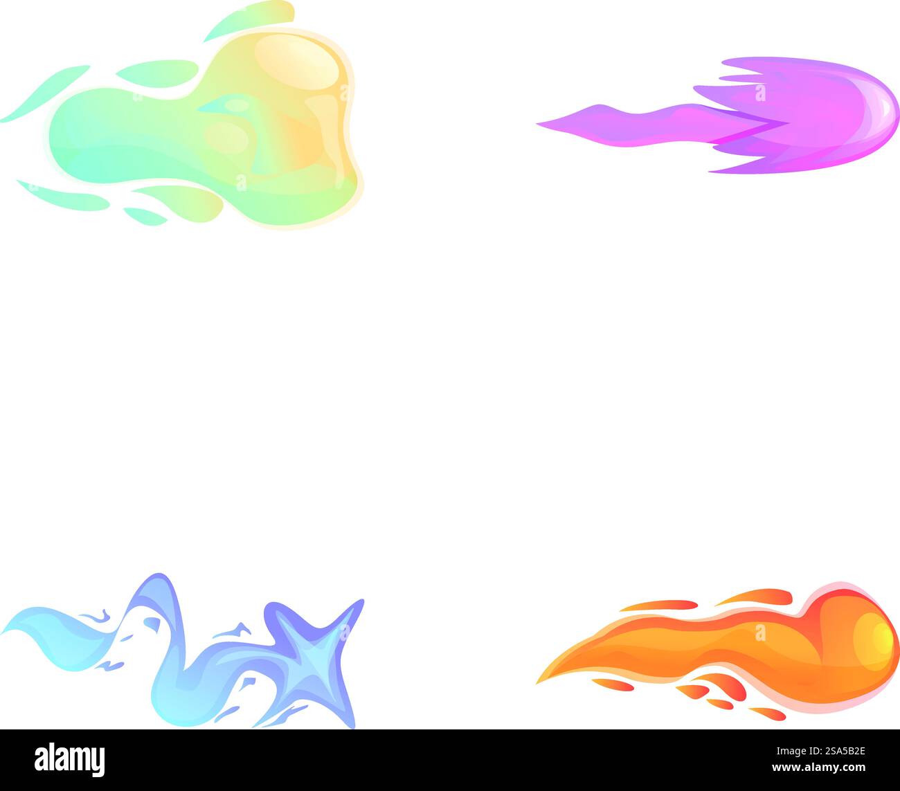 Shot fire icons set cartoon vector. Gun flashes or gunshot animation ...