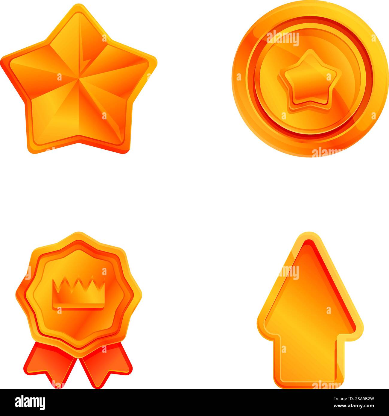 Ranking icons set cartoon vector. Various type of trophy and award for ...