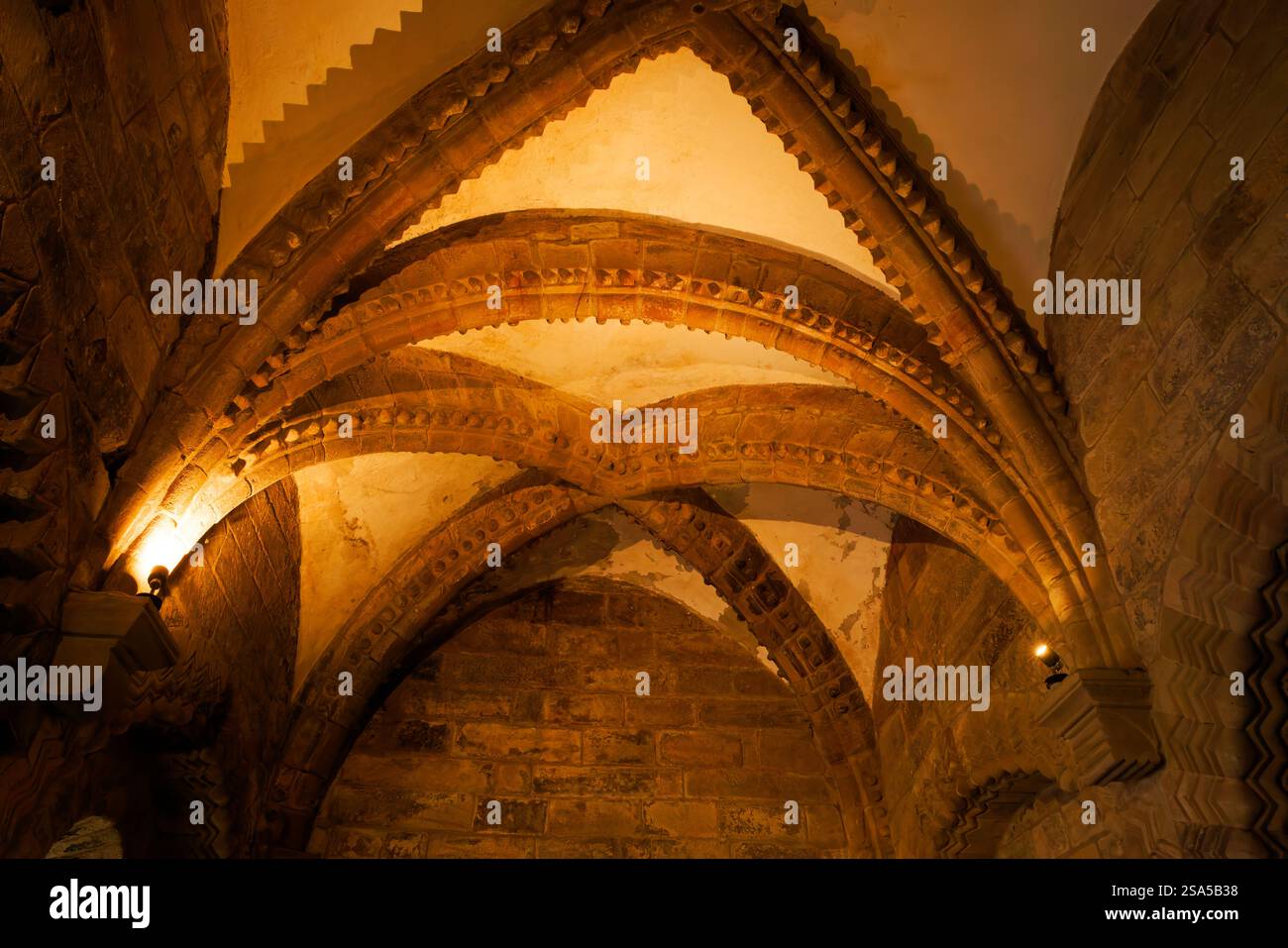 The Rib Vaulted ceiling of the chapel inside the Keep of Newcastle ...