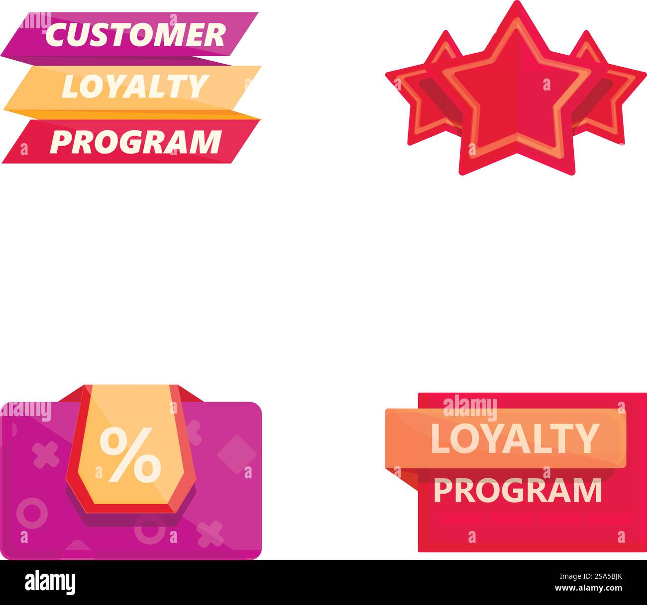 Customer loyalty icons set cartoon vector. Loyalty program and customer service. Promotion ...