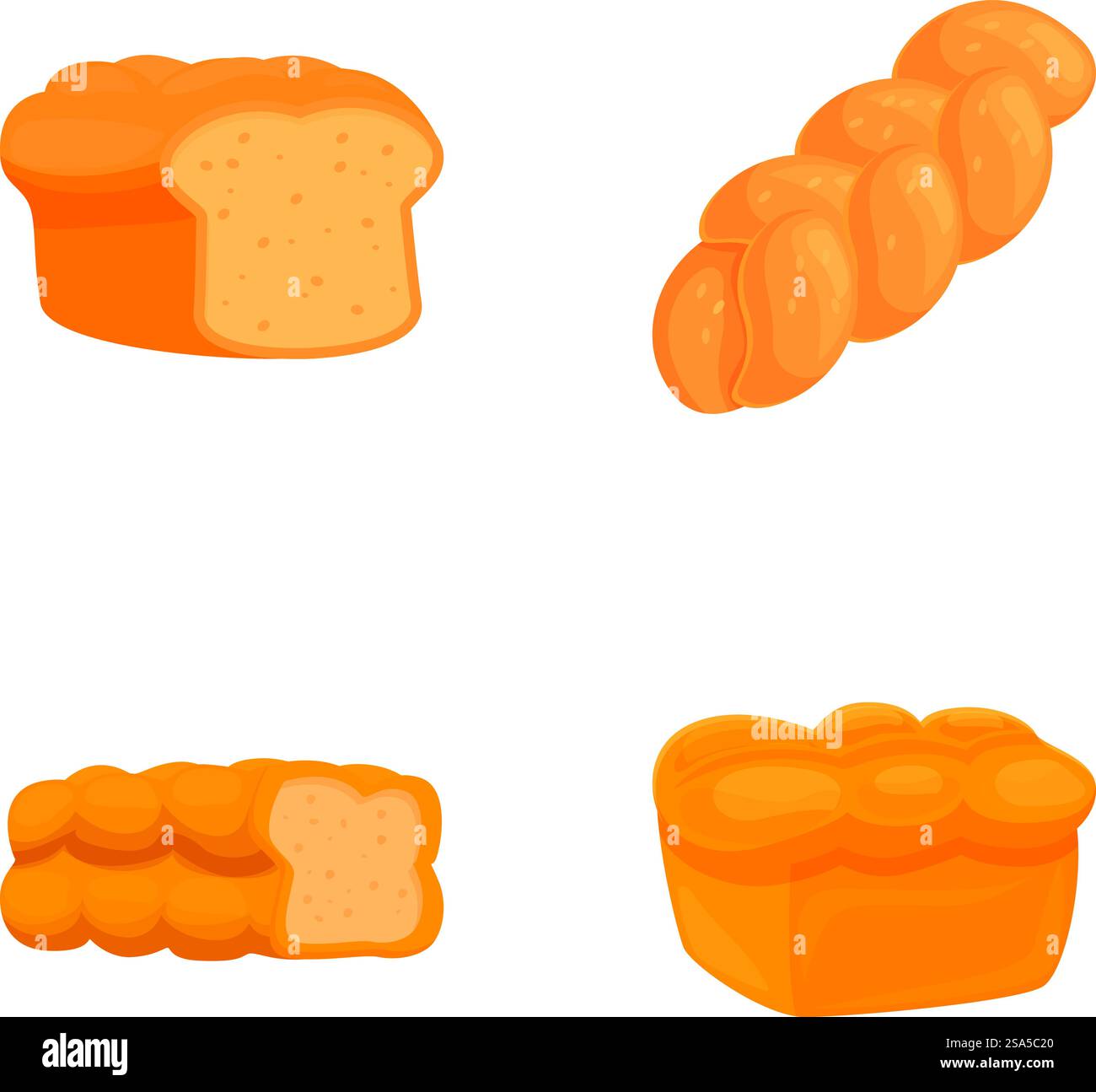 Collection of four different styled bread cliparts, perfect for bakery ...