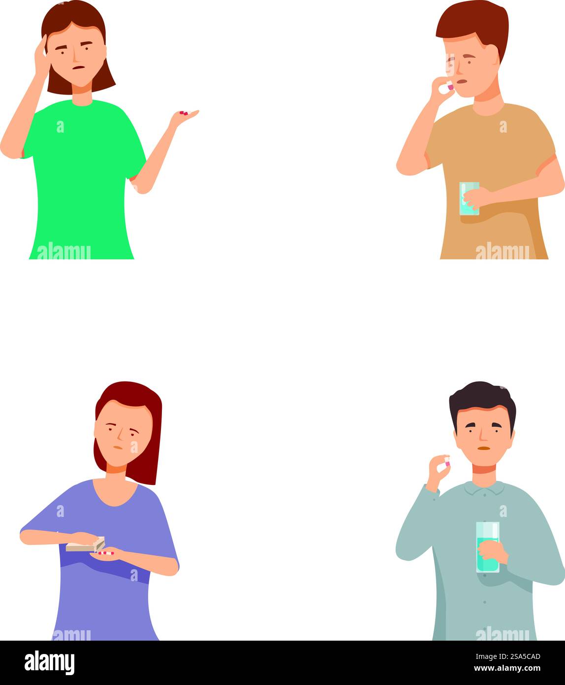 Collection of four illustrations showcasing individuals with various ...