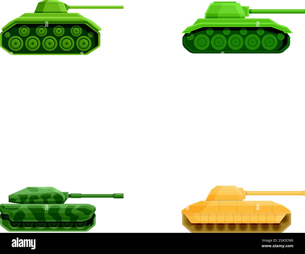 Military tank icons set cartoon vector. Heavy camouflage special ...