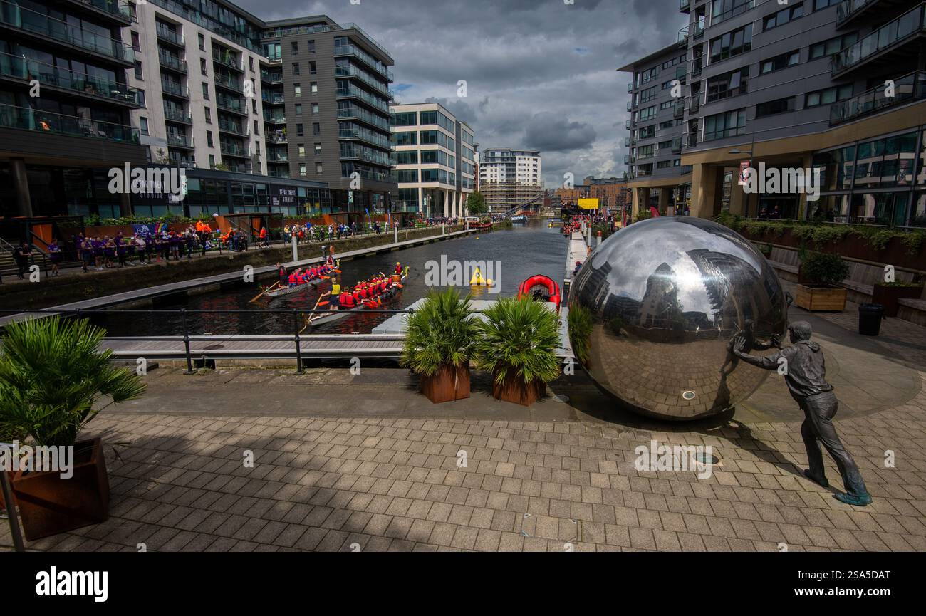 Leeds Dock looking towards the lock gates where the dock meets the ...