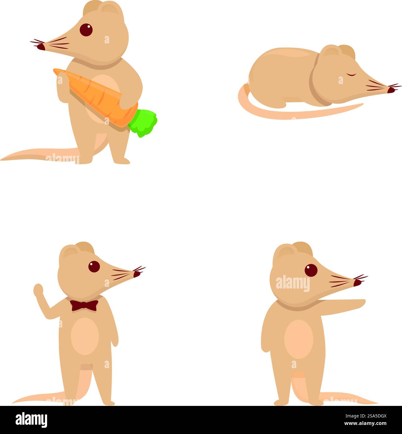 Shrew mouse icons set cartoon vector. Long nose shrew mouse. Rare ...