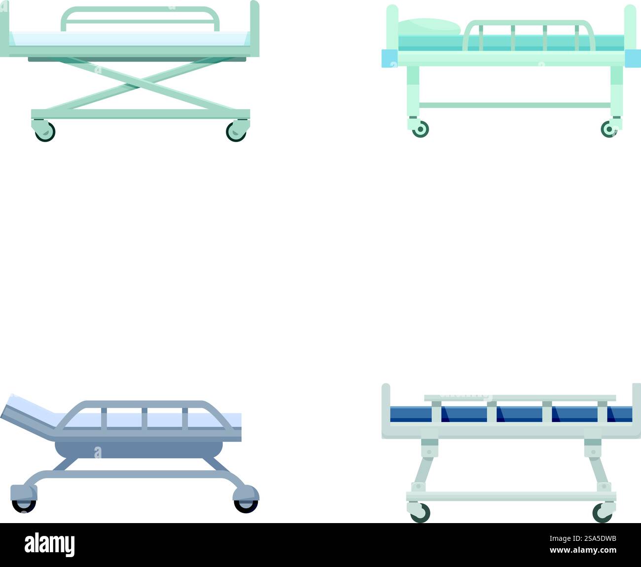 Four styles of contemporary hospital beds designed for medical ...