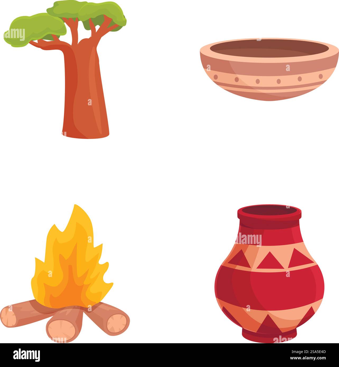 Aboriginal culture icons set cartoon vector. Aboriginal tribe culture ...