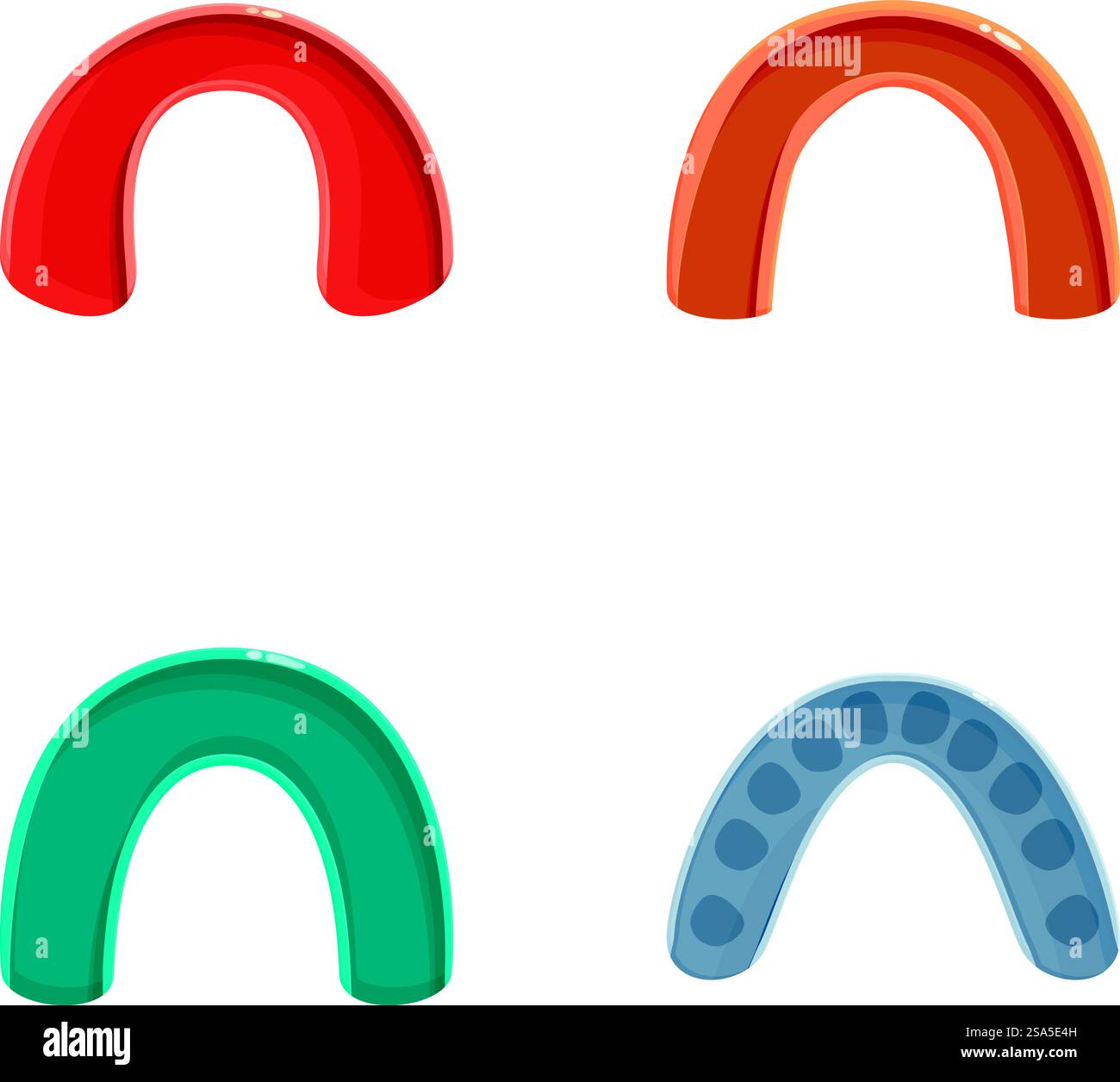 Four simple, colorful cartoon arches isolated on a white background ...