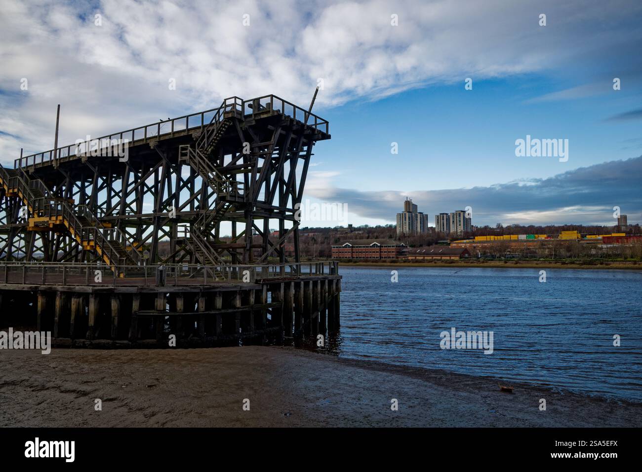 View across the River Tyne from Dunston Staithes to Elswick, Newcastle ...