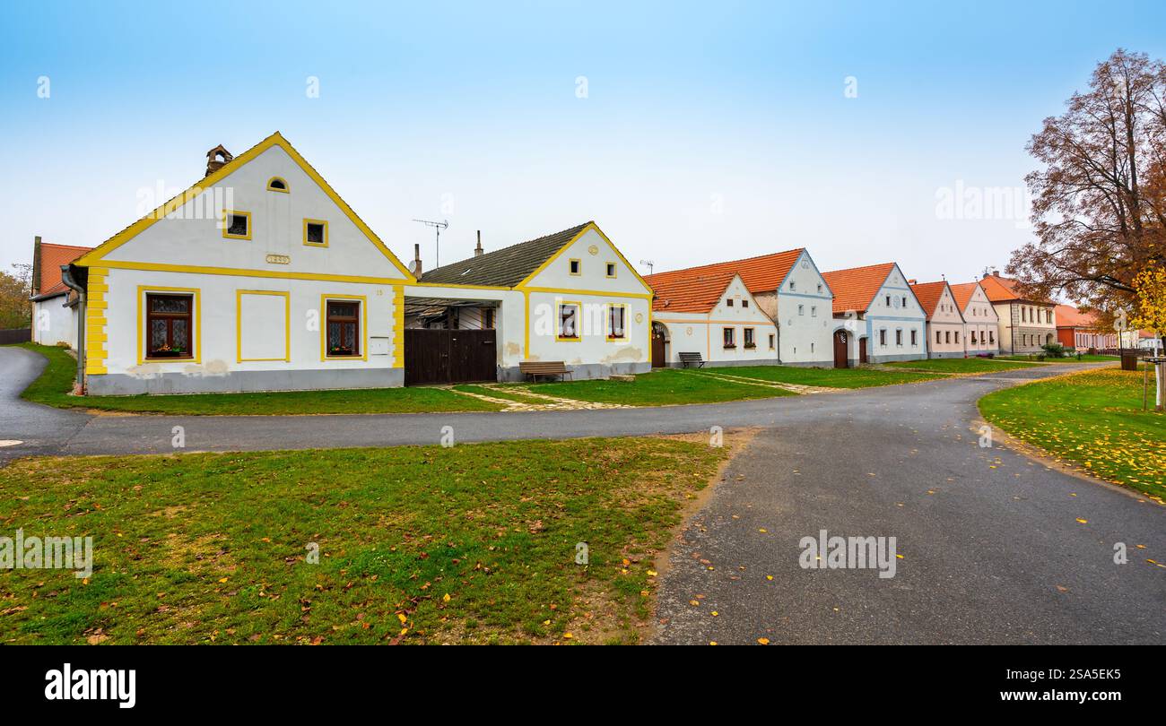 Medieval houses, farms, and granaries of Holasovice village in South ...