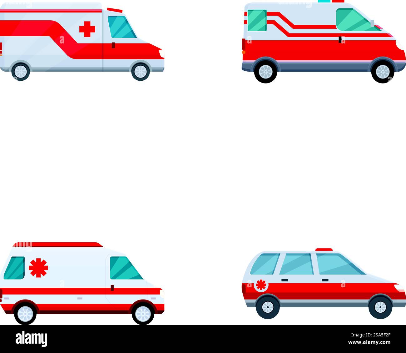 Assorted collection of emergency vehicles including ambulance ...