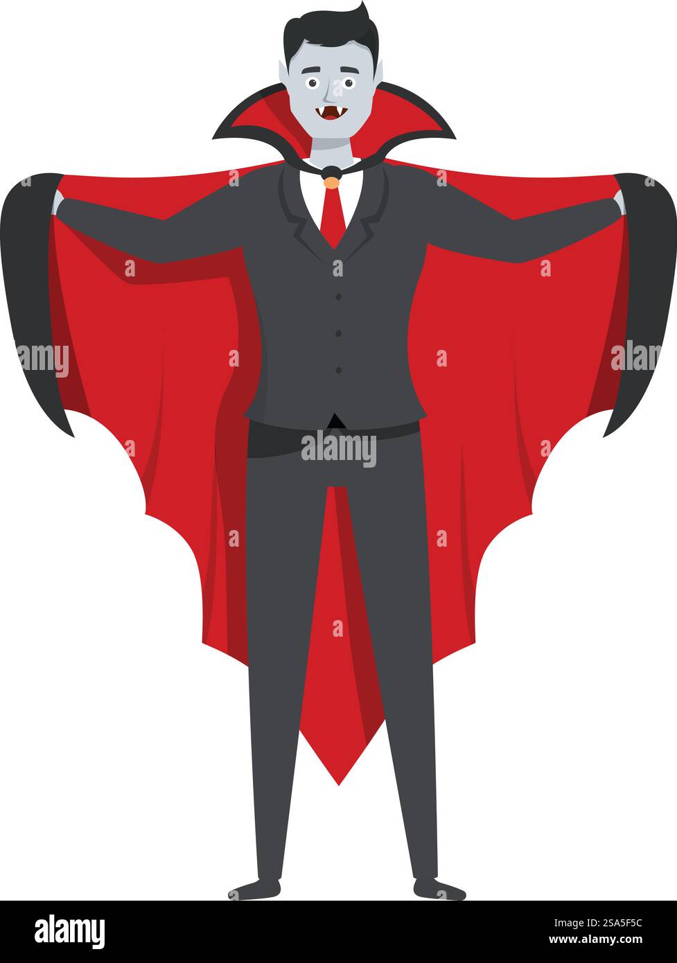 Vampire businessman spreading his arms wide open wearing a suit and ...