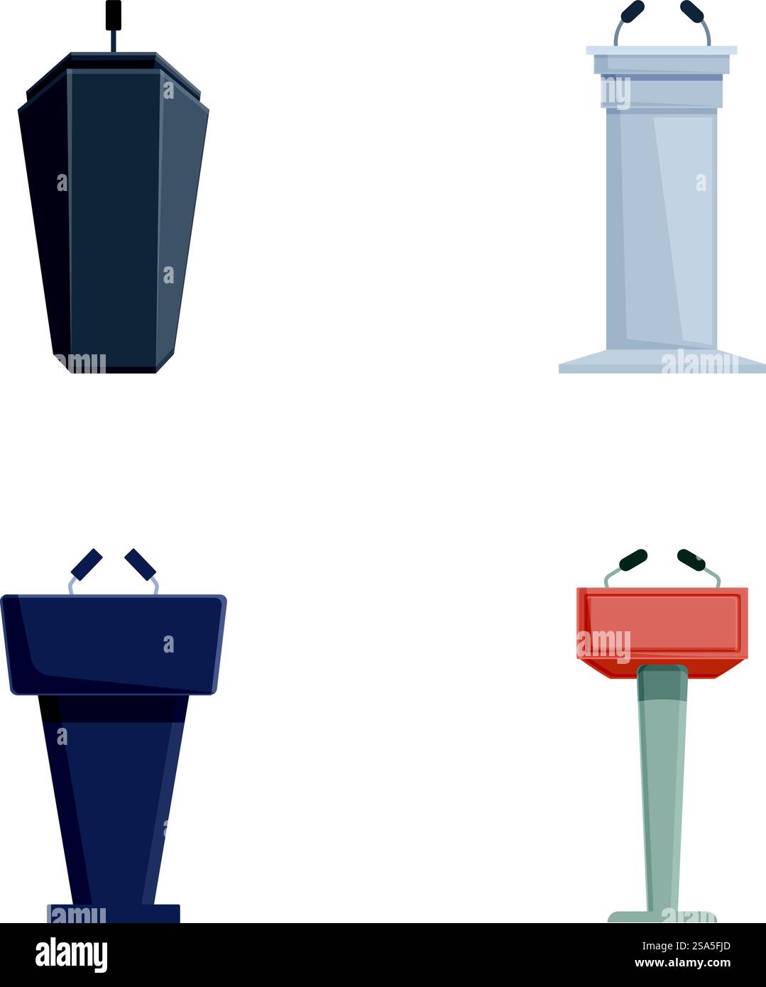 Collection of four different cartoonstyle lecterns suitable for ...