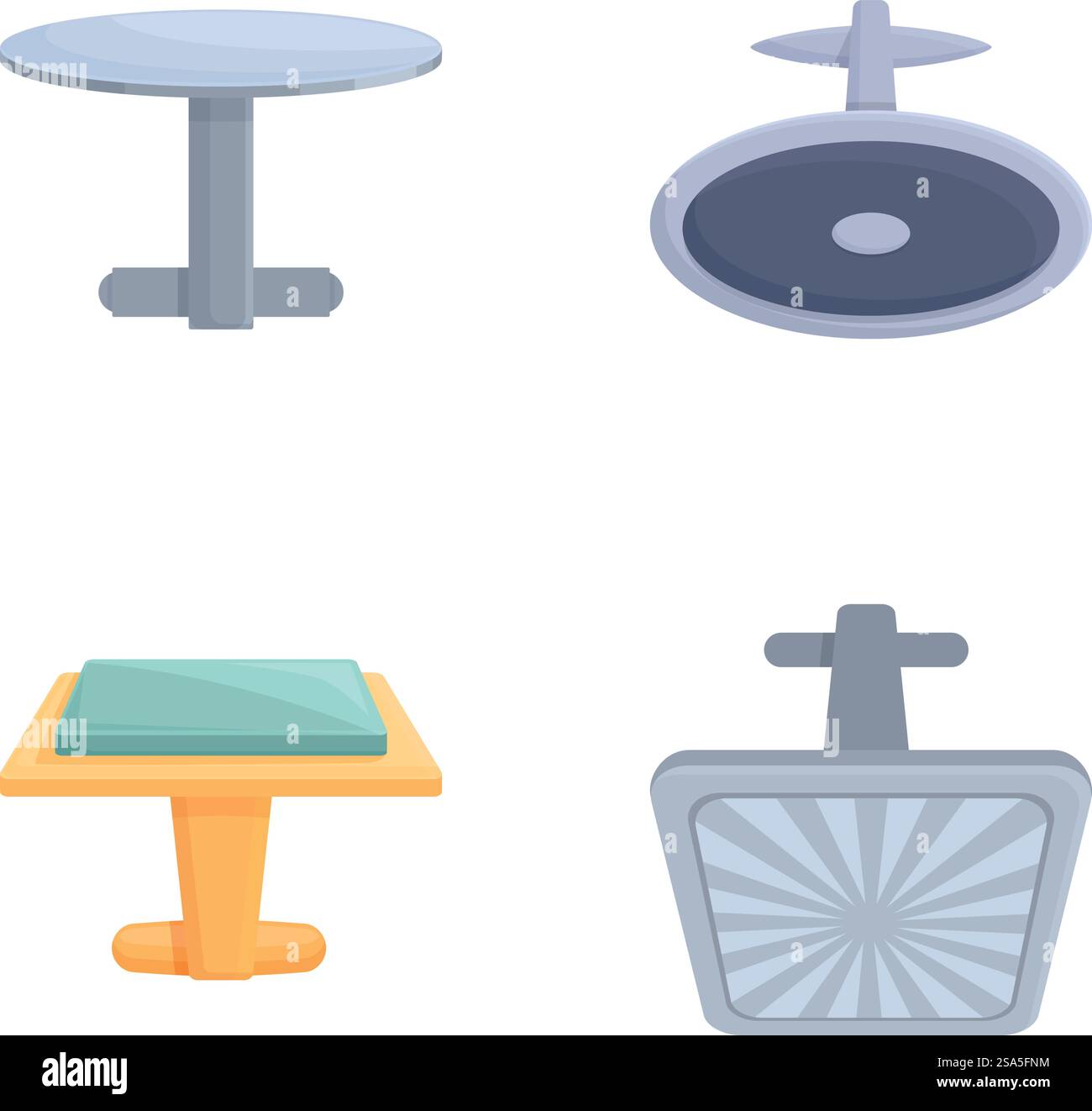 Illustrated collection featuring two styles of tables and sinks ...