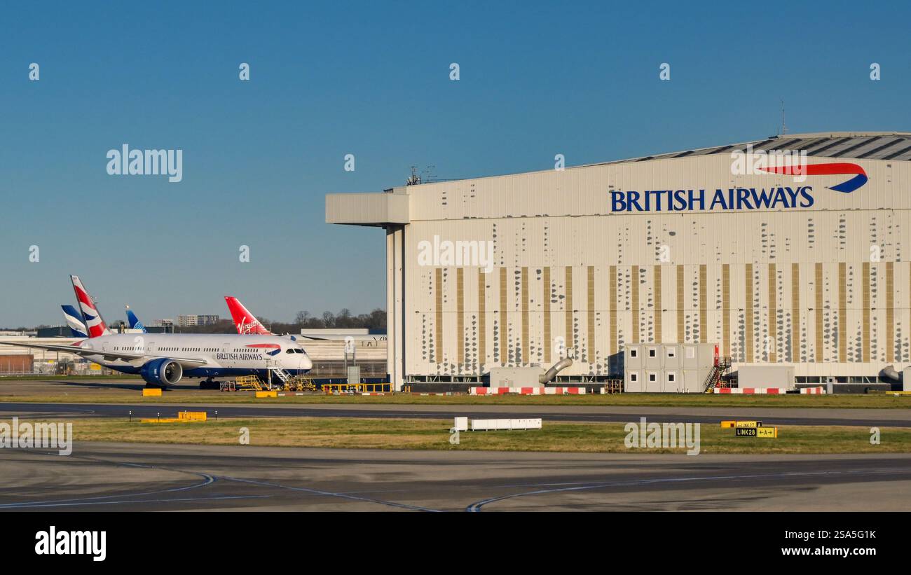London, England, UK - 3 January 2025: British Airways Boeing 787 jet ...