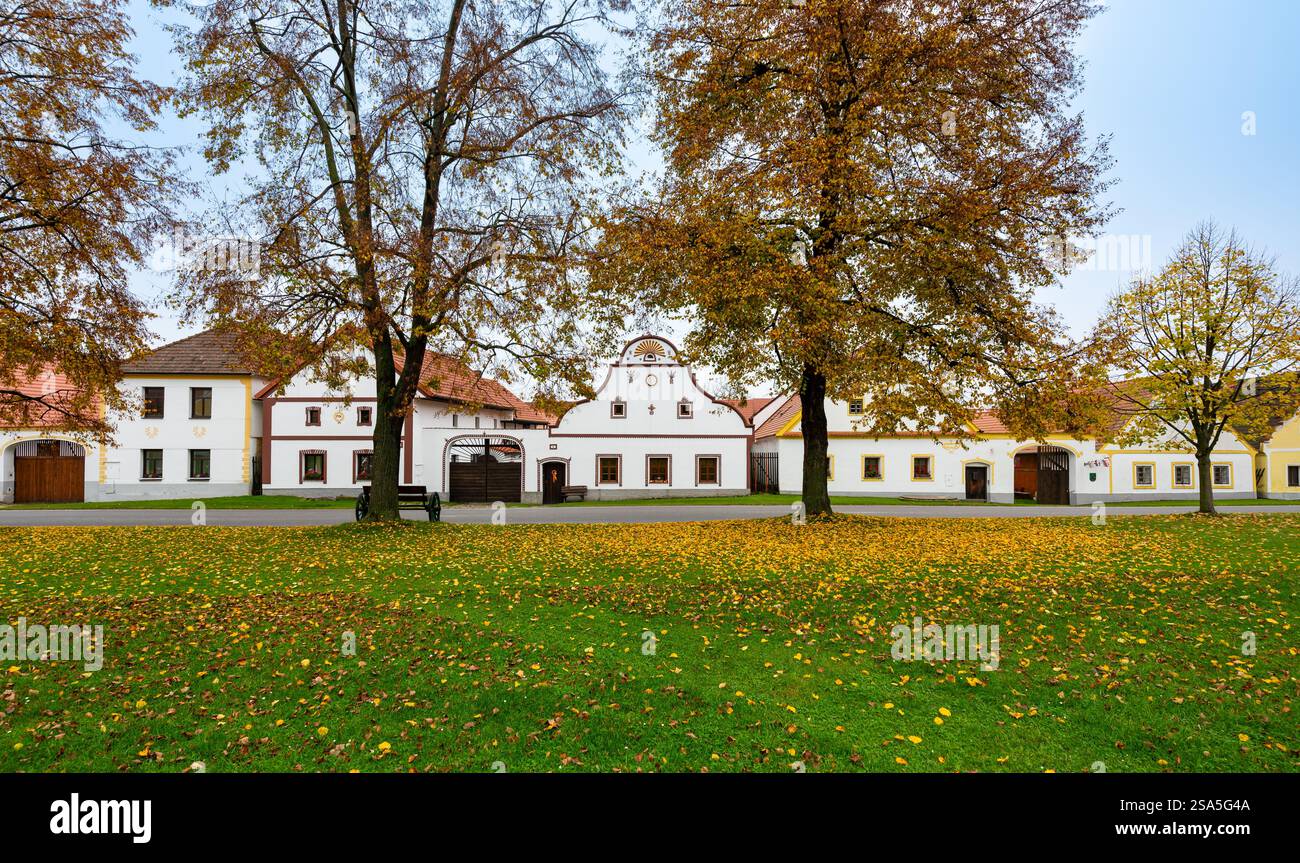 Medieval houses, farms, and granaries of Holasovice village in South ...