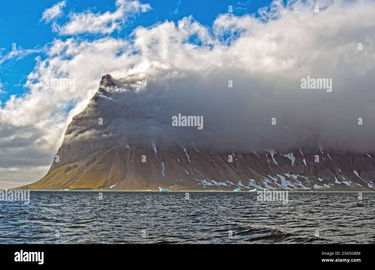 Remote Coastal Ridge Shrouded in Clouds in Hornsund in the Svalbard ...