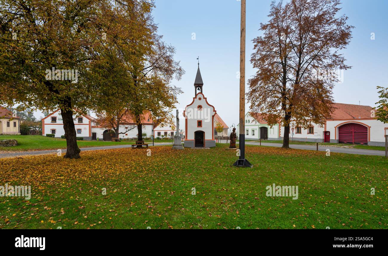 Medieval houses, farms, and granaries of Holasovice village in South ...