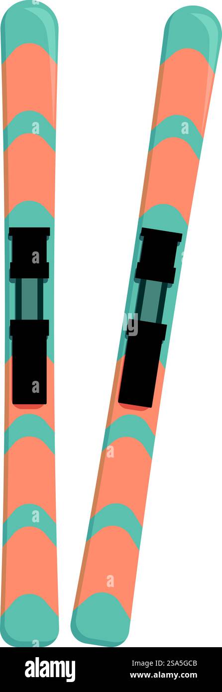 Two orange and blue skis standing upright hi-res stock photography and ...