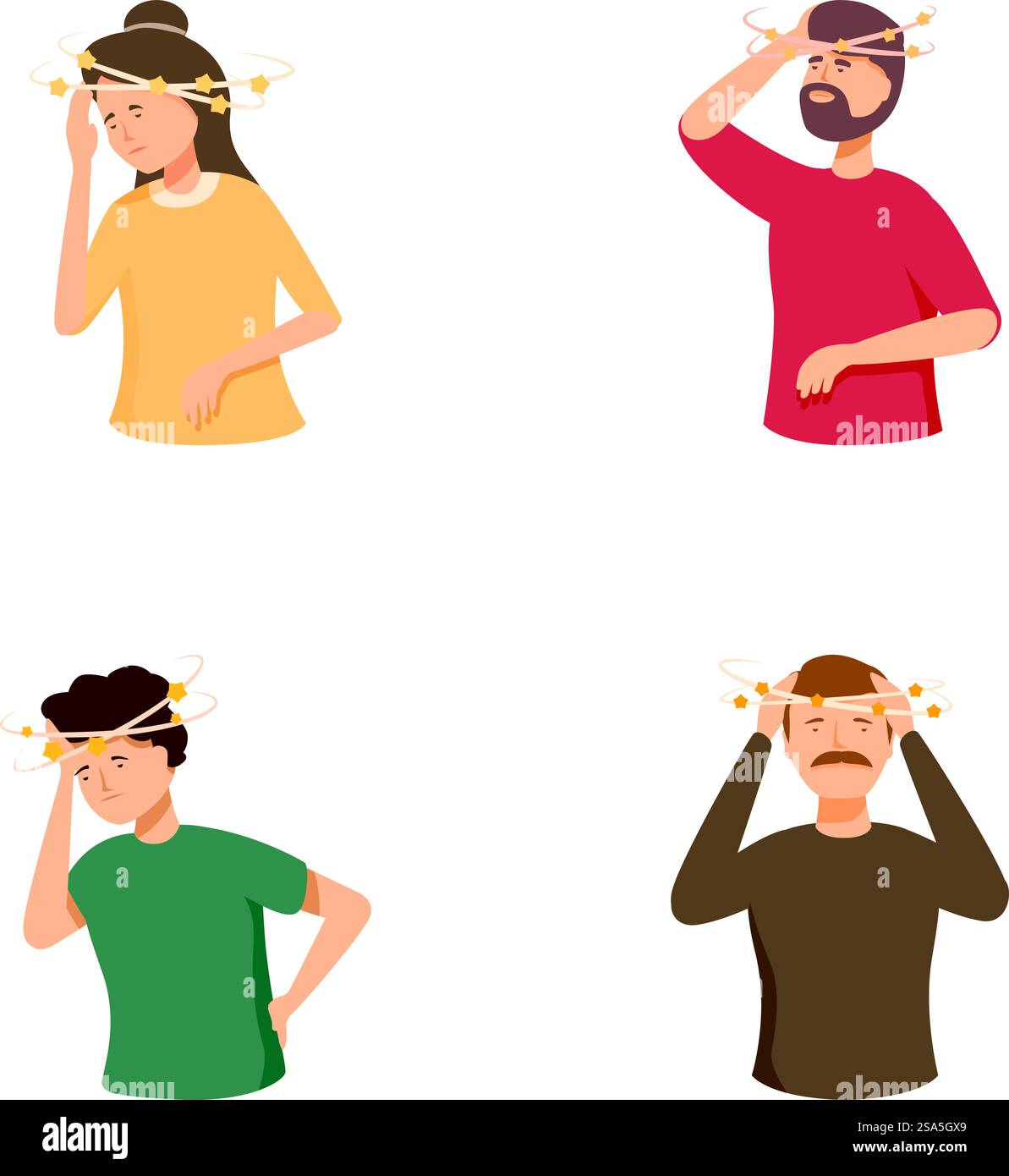 Group of diverse cartoon characters. Men and women. Illustrating a set ...