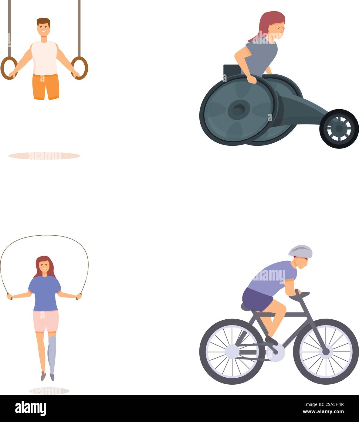 Illustration collection featuring individuals performing various ...