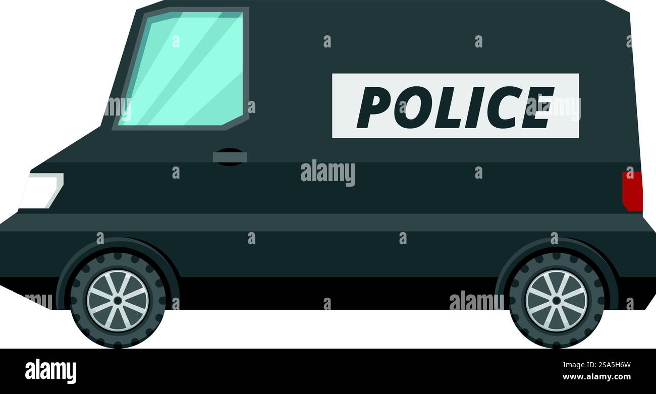 Black police van standing on a white background. Black police van ...