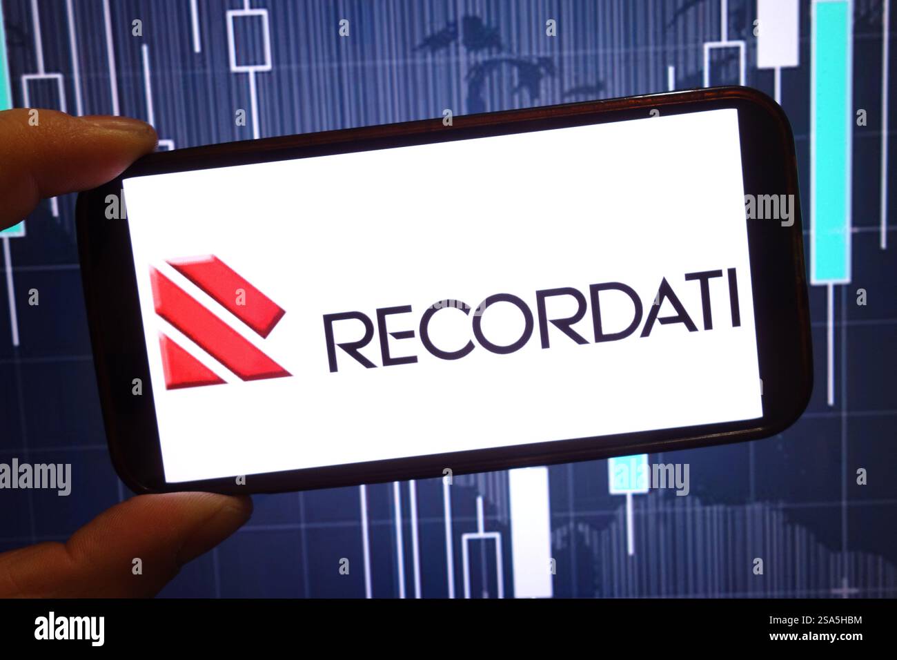In this photo illustration, the Recordati company logo is seen ...