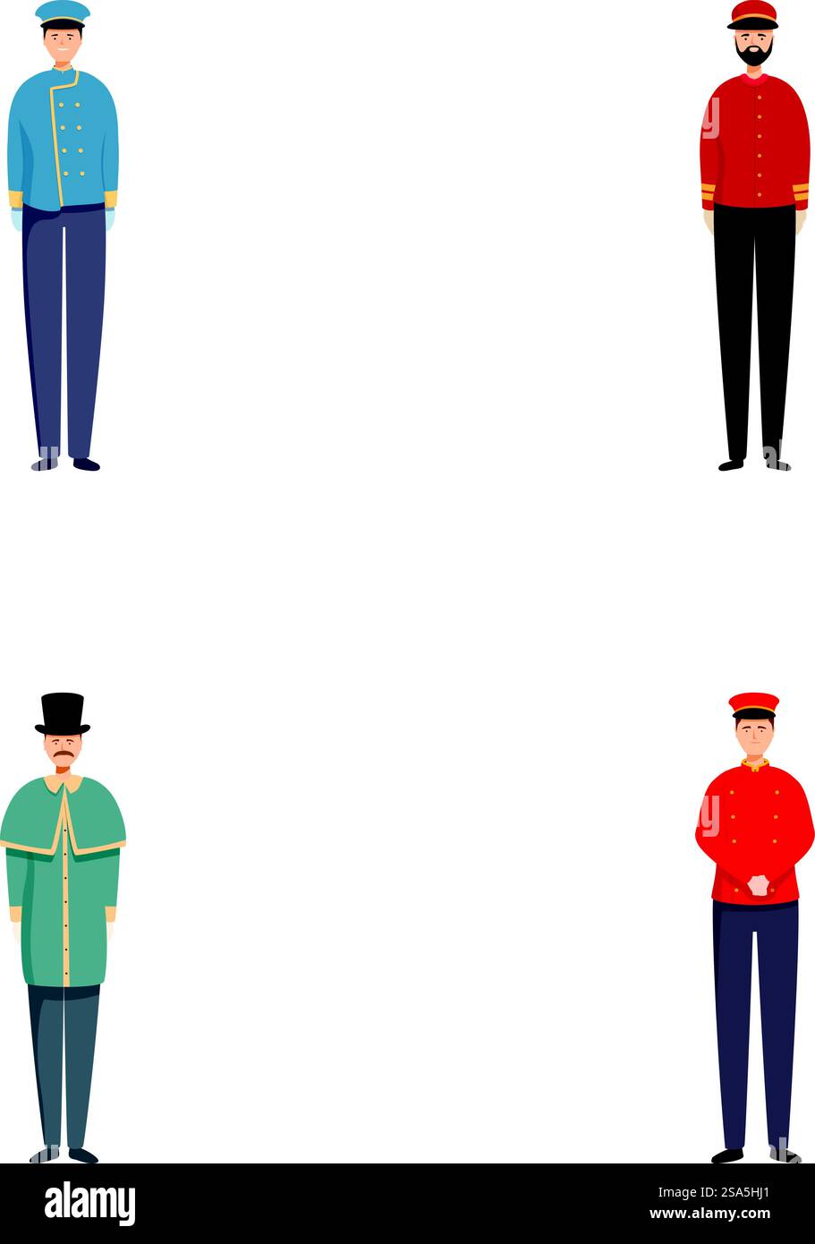 Diverse and professional uniformed service professionals collection ...