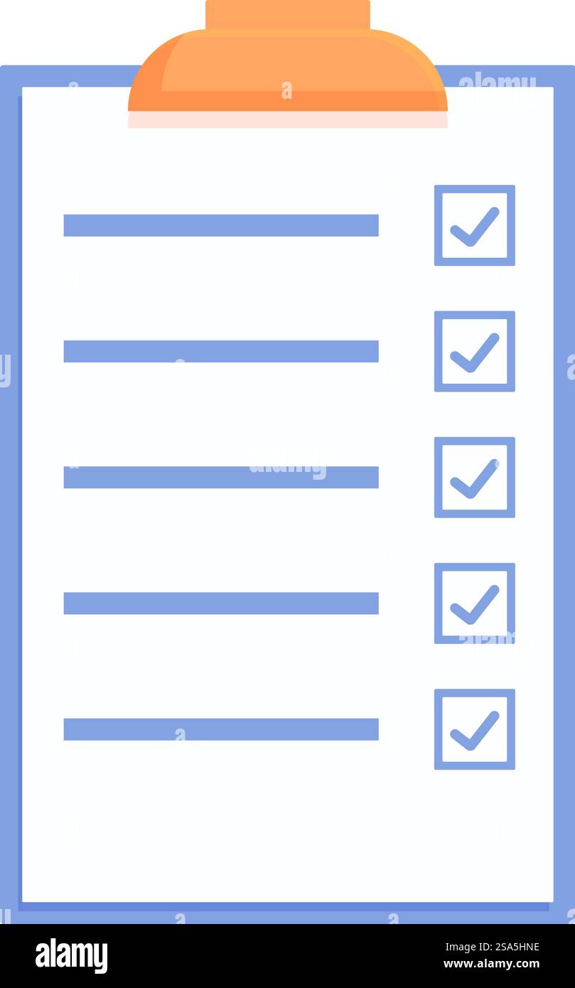 Clipboard is showing check marks in boxes, representing completed tasks on a to do list Stock ...