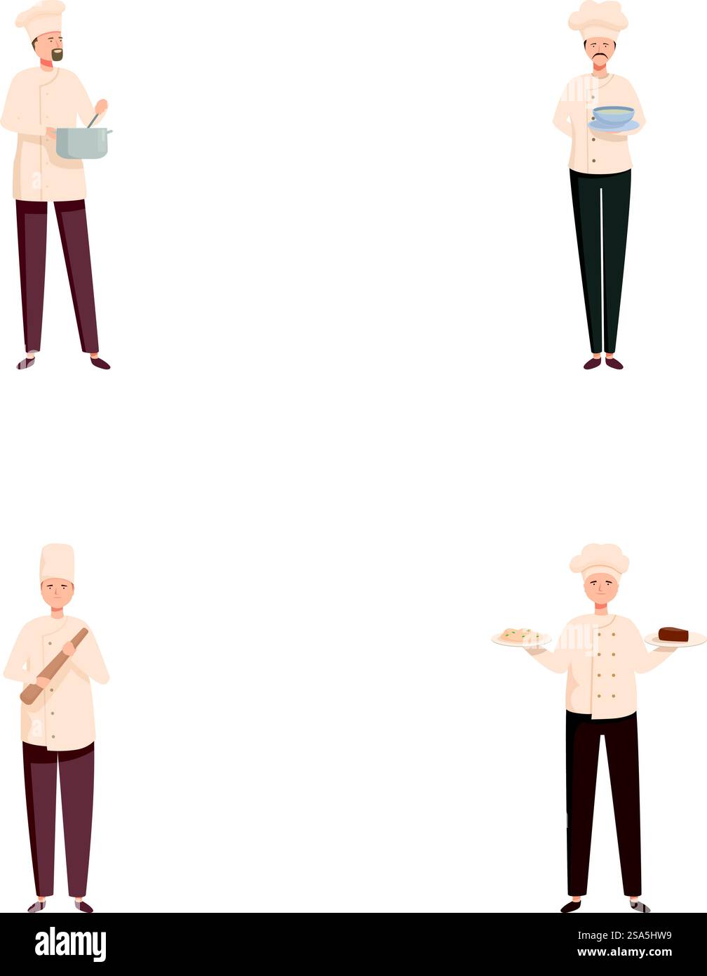 Professional chef characters in culinary industry with expertise in ...