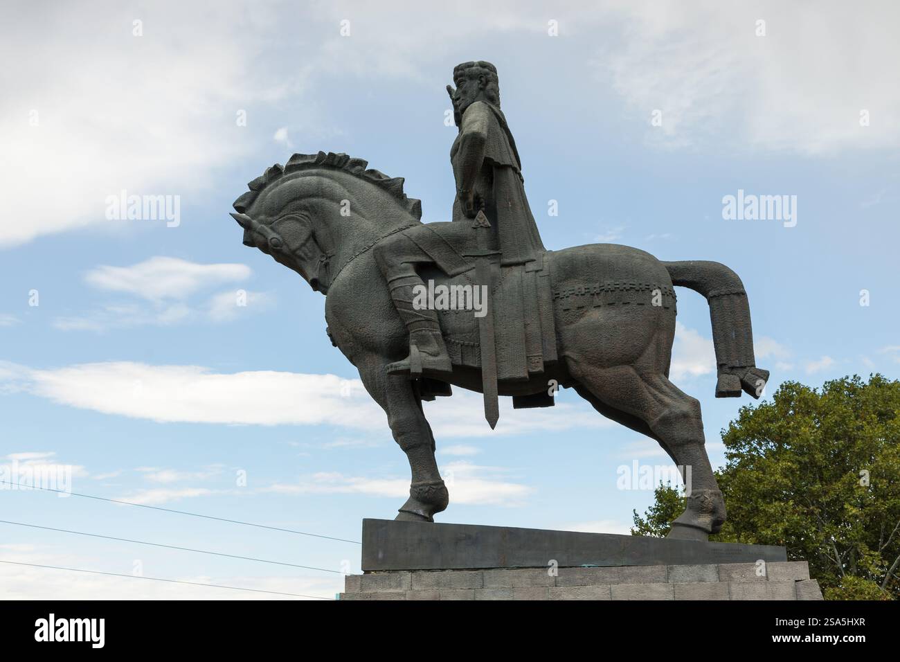 Vakhtang Gorgasali monument in Tbilisi, figure on horseback. Georgia ...