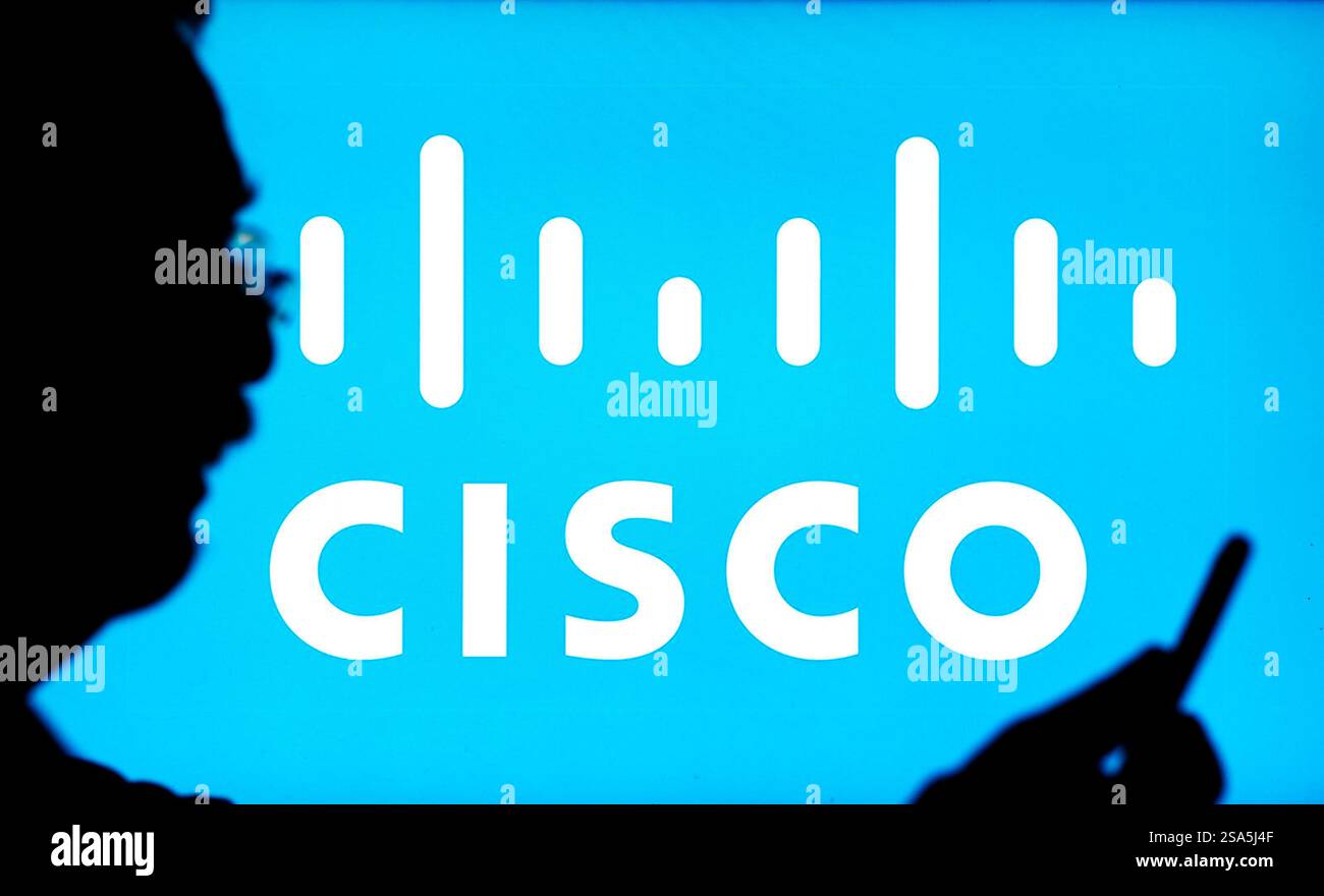 In this photo illustration, the Cisco Systems logo seen displayed in ...