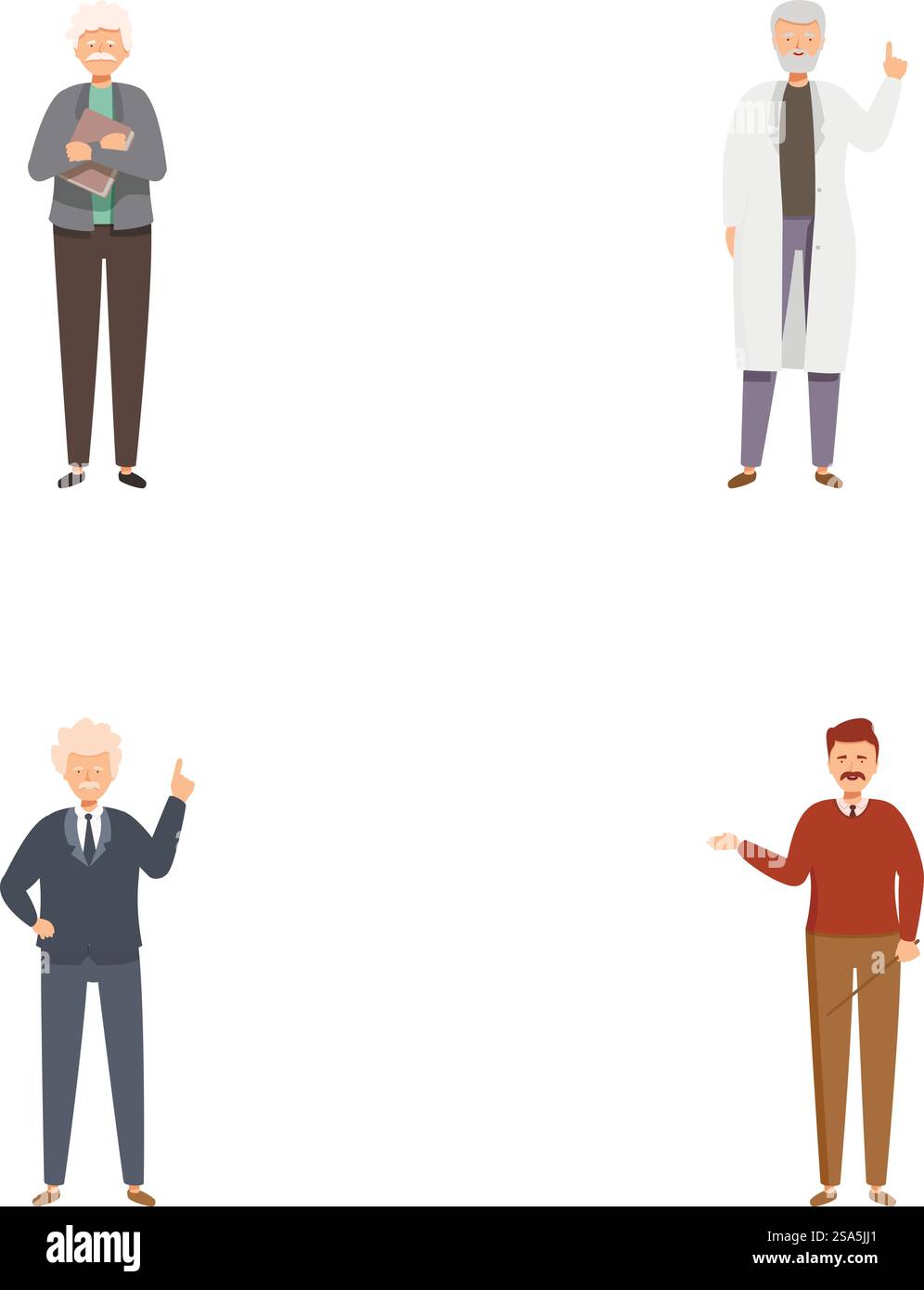 Diverse collection of professional men characters in various ...