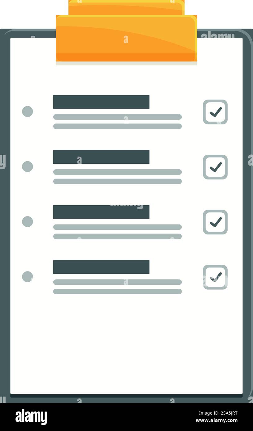 Clipboard is showing a checklist with check marks, representing task management, productivity ...