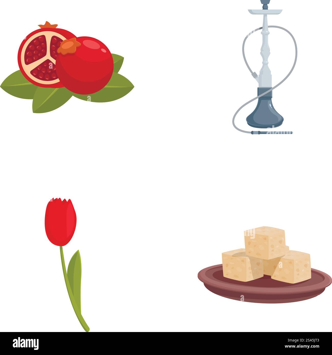 A diverse collection of illustrated items including fruit hi-res stock ...