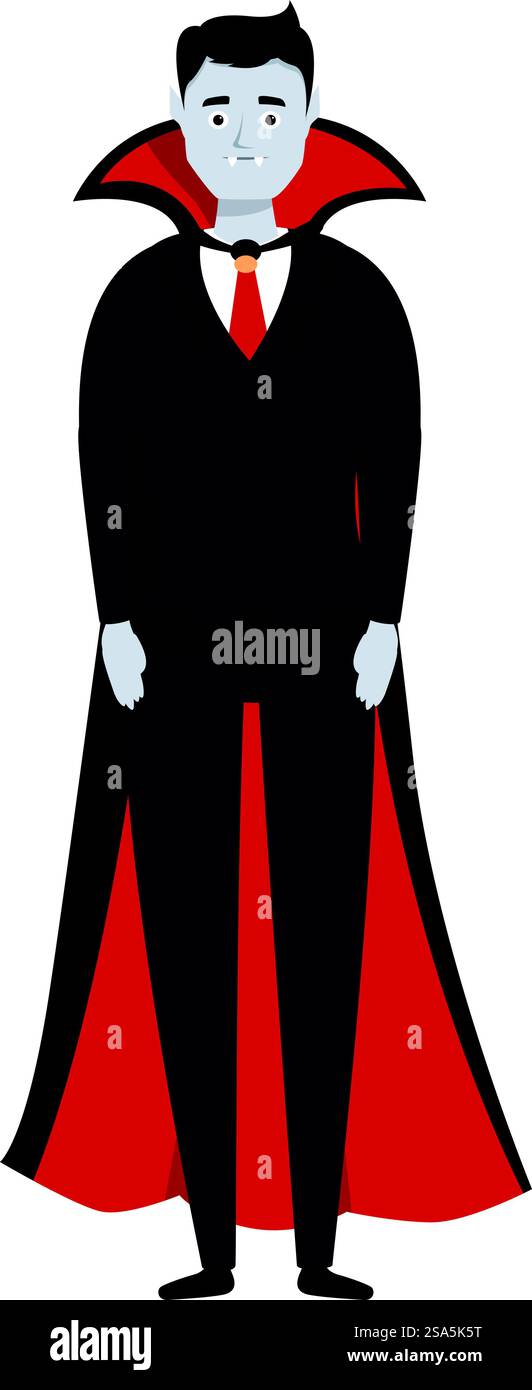 Stylish vampire character wearing a suit and cape, perfect for ...