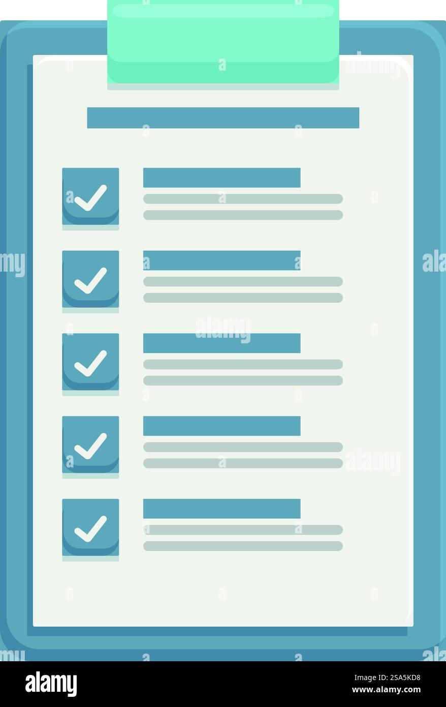 Clipboard showing completed checklist, illustrating business task management and efficiency ...
