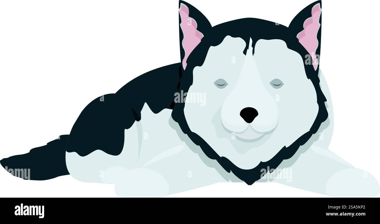 Adorable little husky puppy dog sleeping and taking a nap. Cute husky ...