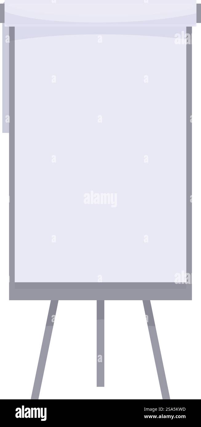 Whiteboard with empty paper sheet is standing on a tripod ready for ...