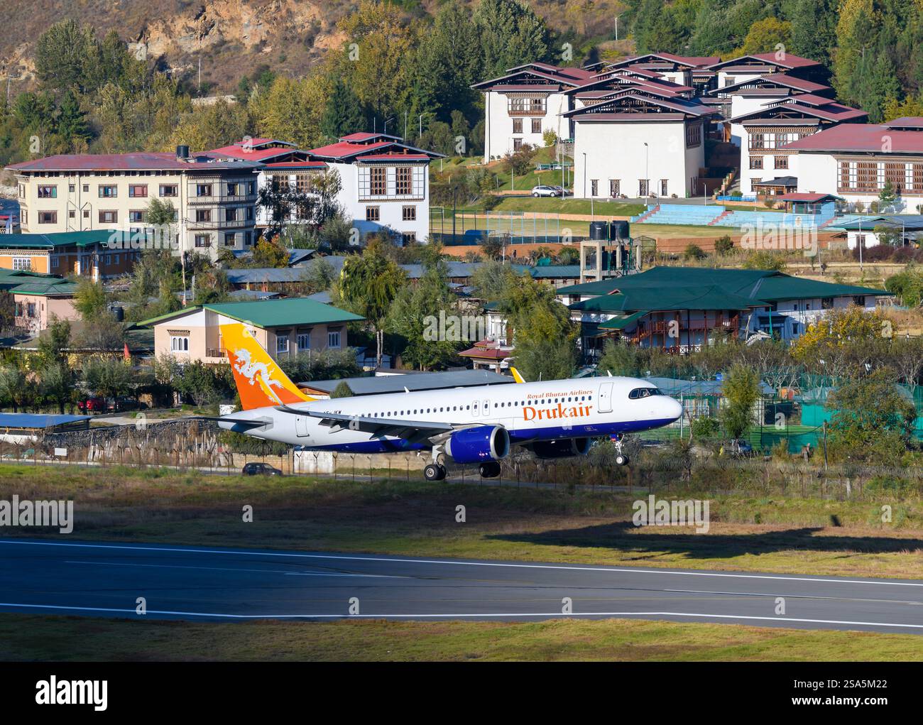 Drukair Royal Bhutan Airlines Airbus A320neo aircraft arriving ...