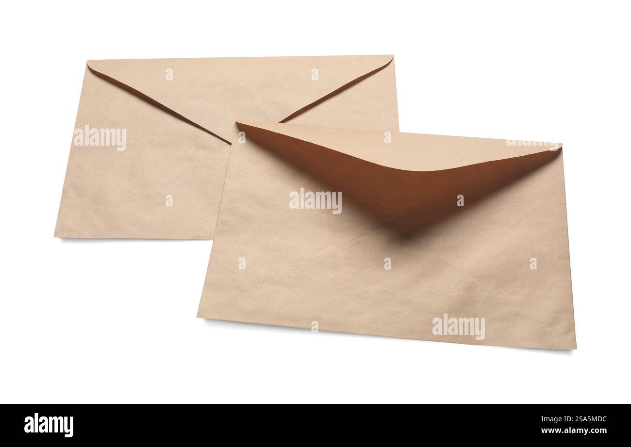 Envelopes isolated on white. Mockup for design Stock Photo - Alamy