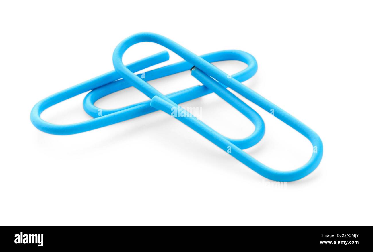 Two blue paper clips hi-res stock photography and images - Alamy