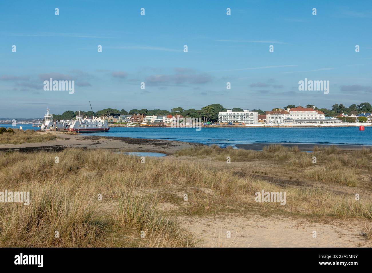 The chain ferry transporting people from Shell Bay to Sandbanks in ...