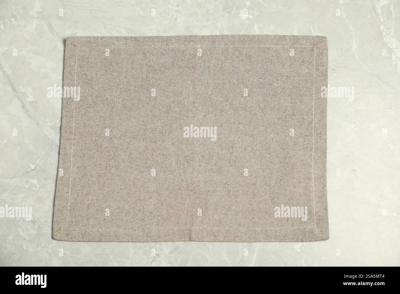 Napkin on grey marble table, top view Stock Photo - Alamy