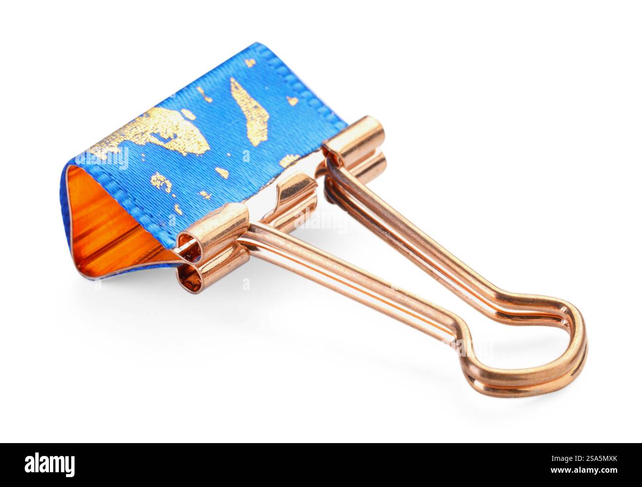 One colorful binder clip isolated on white Stock Photo - Alamy